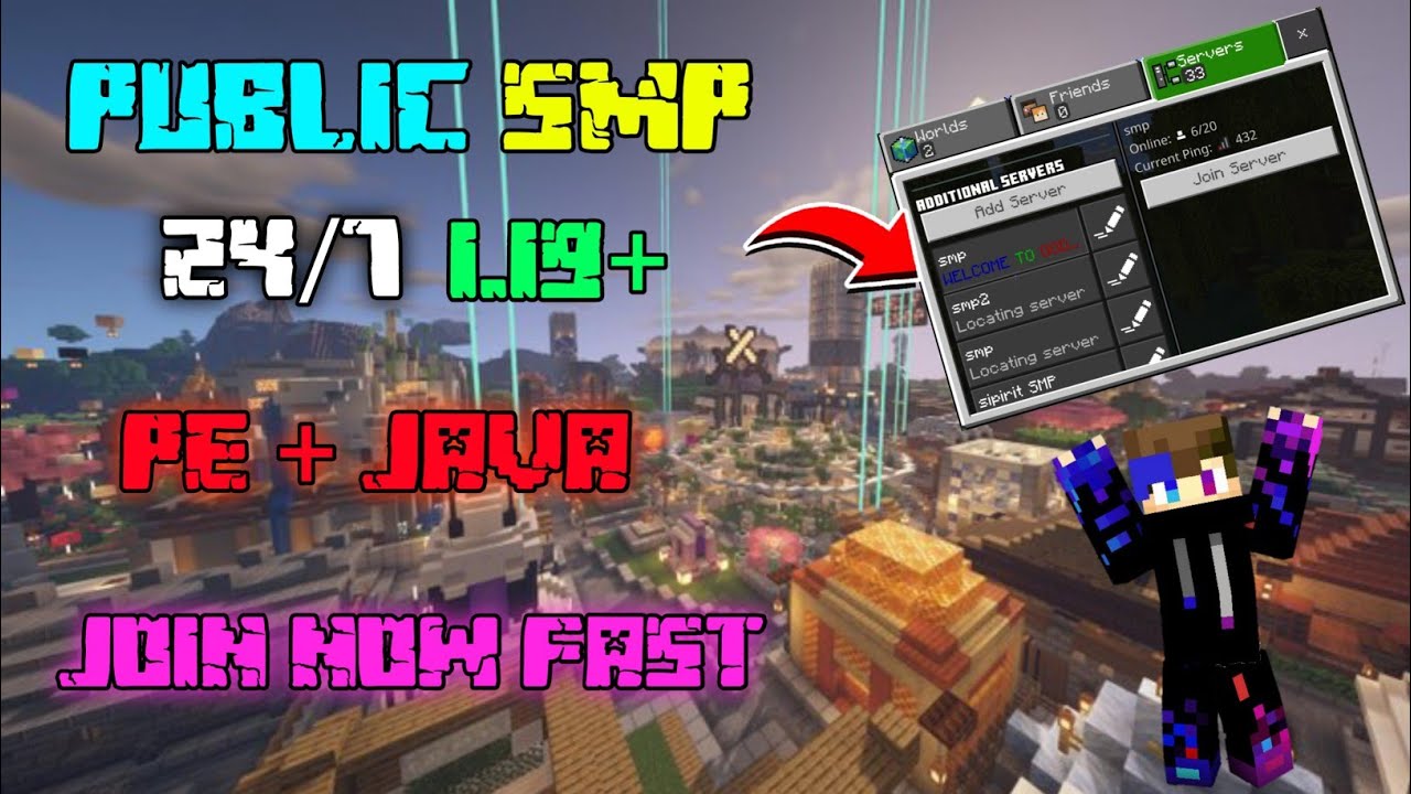 Best Public SMP For java and Bedrock😍 || 1.19 Minecraft SMP server ...