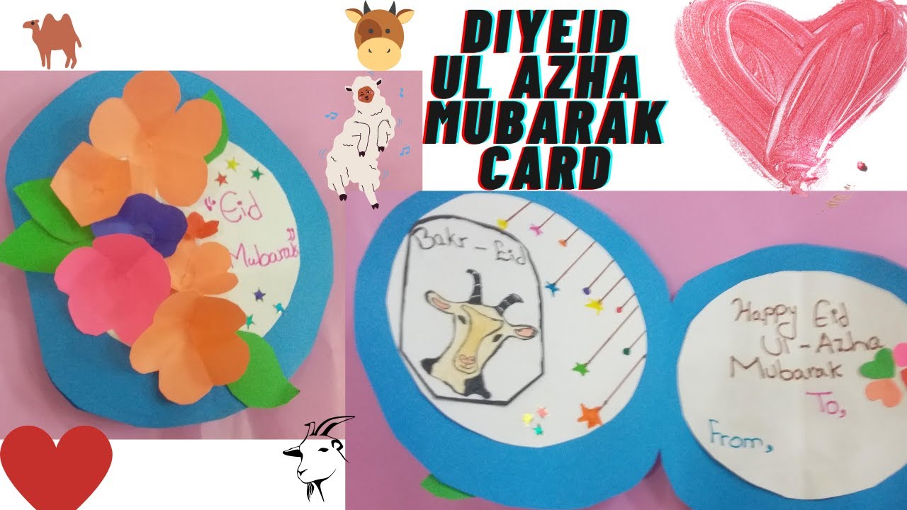 How to make Eid ul Adha card at Home | Bakra Eid card design 2020 Easy ...