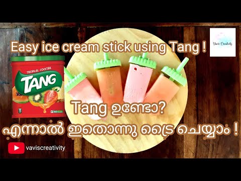 Tang ഉപയോഗിച്ച് എളുപ്പത്തിൽ തയ്യാറാക്കാവുന്ന icecream stick/ Easy ice ...