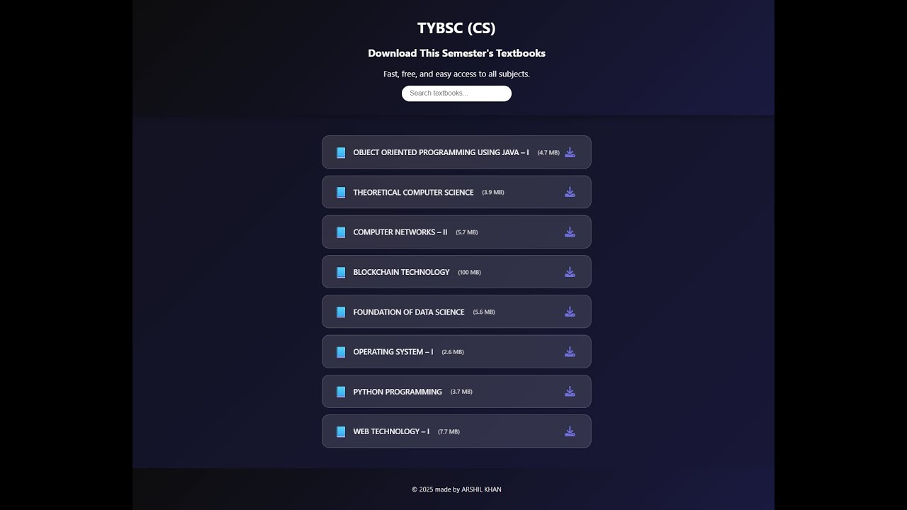 TEXTMATE DEMO - Textbook Downloader Web App for TYBSc CS Students - YouTube