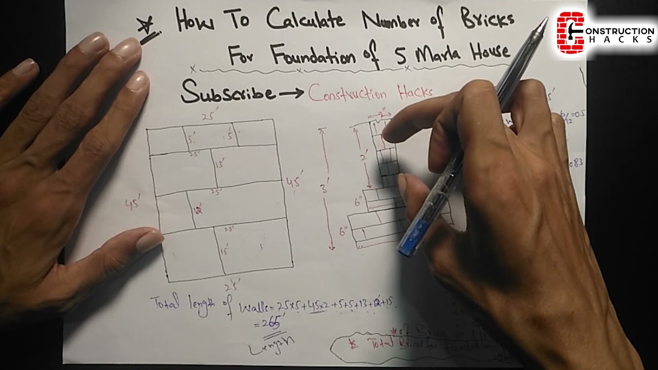 HOW TO CALCULATE BRICKS IN FOUNDATION | FOUNDATION BRICKS CALCULATION ...