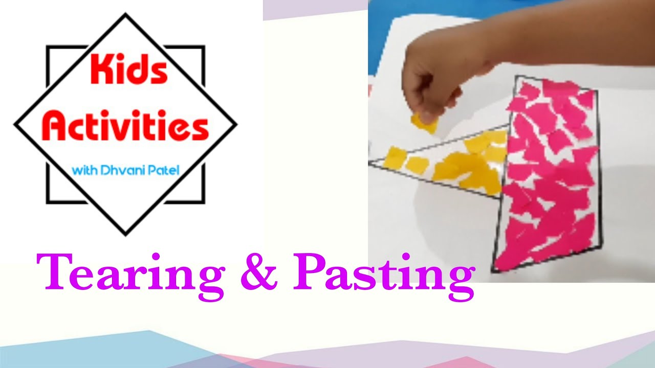 Tearing and Pasting Paper | Fine Motor Skill Developing Activity ...