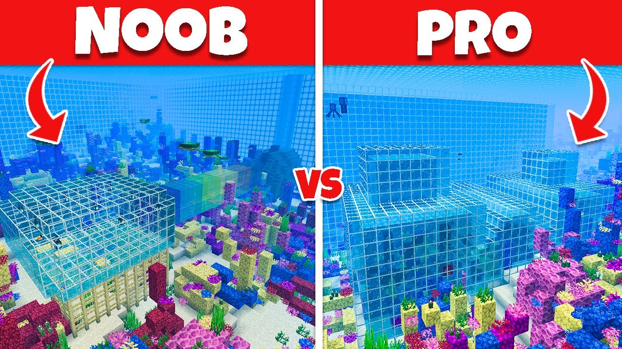 Aphmau Crew builds an Underwater Aquarium | NOOB vs PRO - YouTube