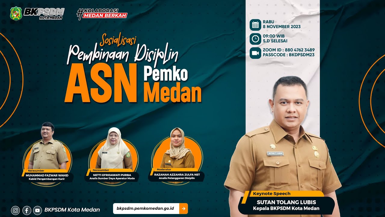Sosialisasi Pembinaan Disiplin ASN Pemerintah Kota Medan - YouTube