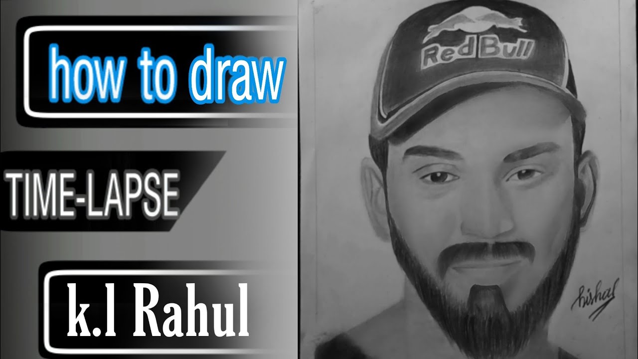 how to draw k.l Rahul - YouTube