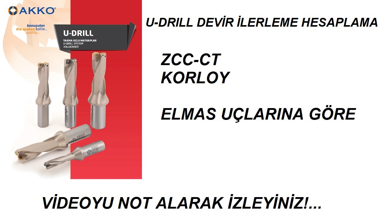 U-DRILL DEVİR İLERLEME HESAPLAMA - İŞLEME MERKEZİ - YouTube