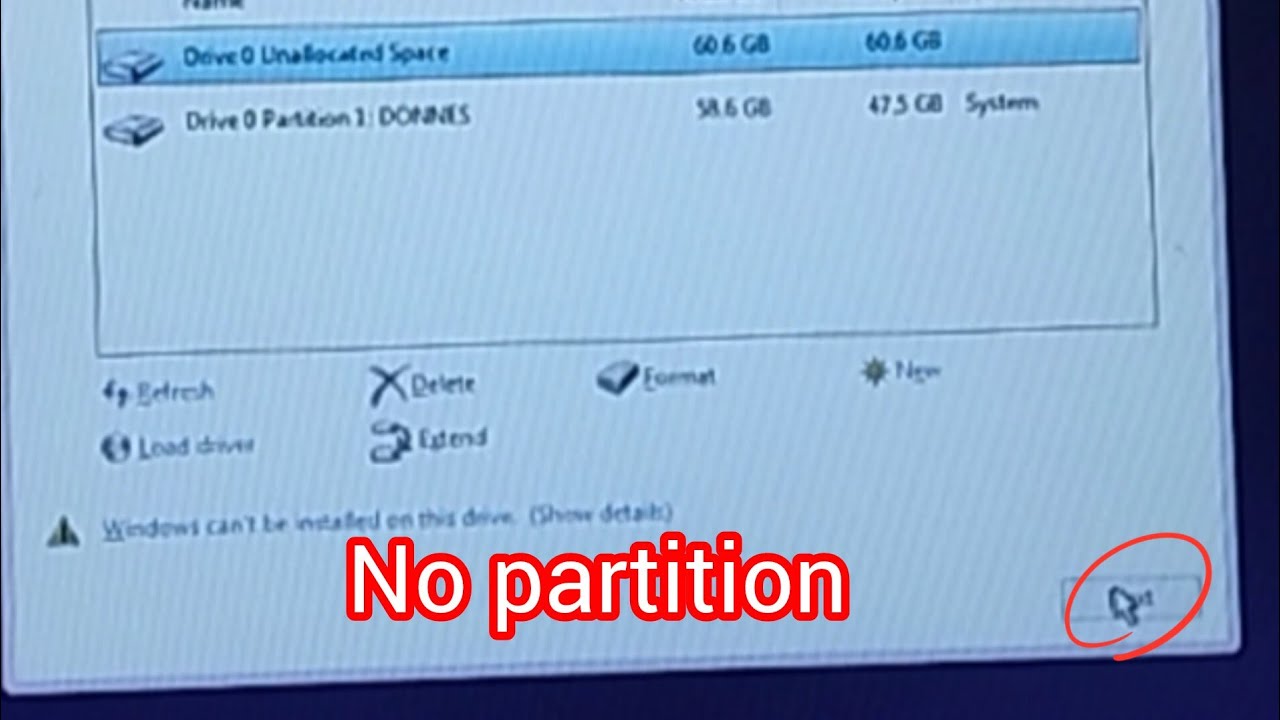 Fix Can't Installed On Drive 0! partition 1,2 - YouTube
