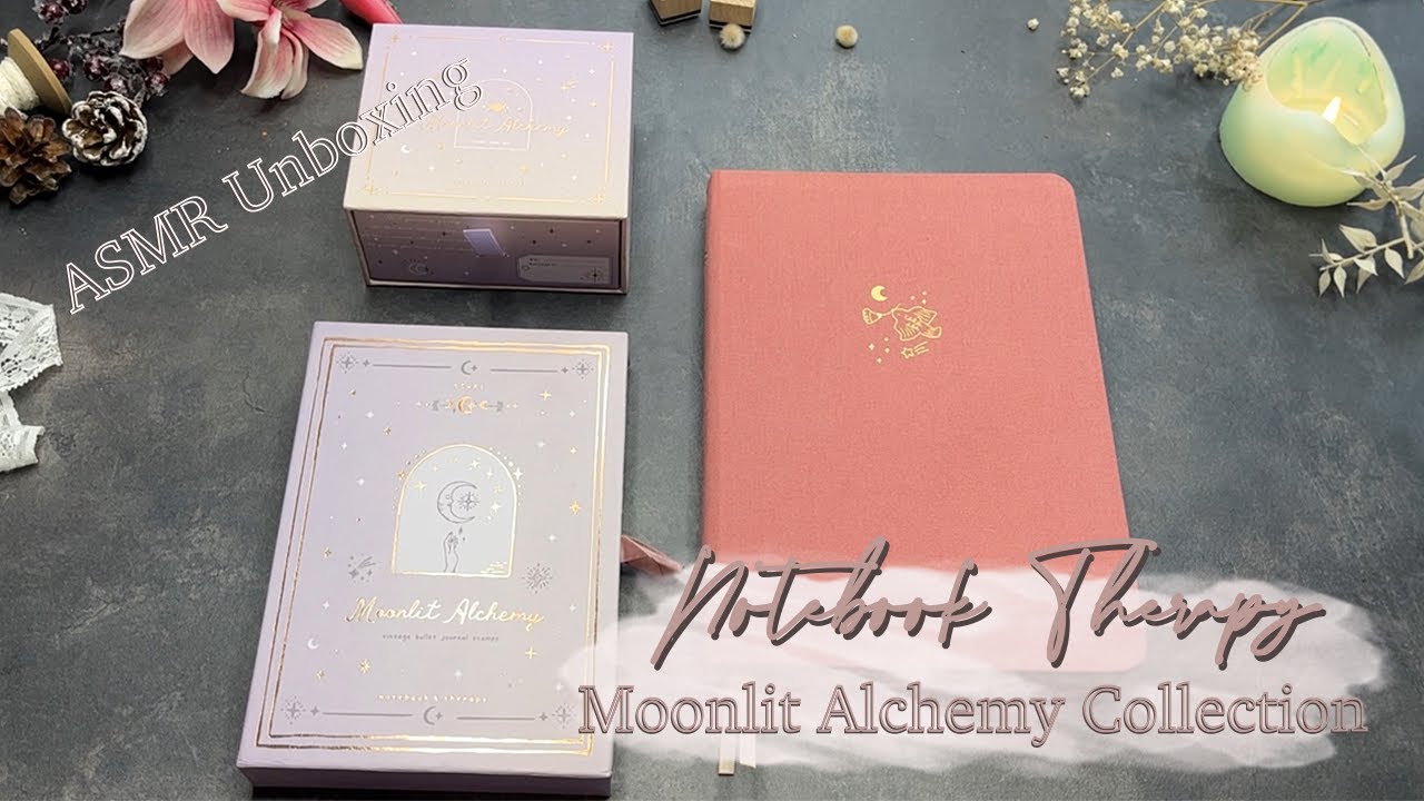 ASMR Unboxing | Notebook Therapy - Moonlit Alchemy Collection 🌙⚗️ | Bullet Journal Stationaries ...