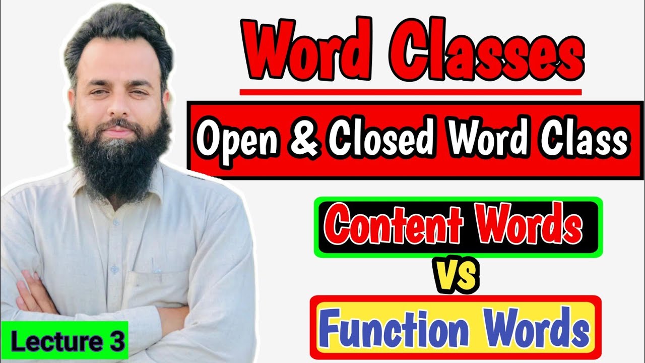 Word classes- open & closed word class| Content words & Function Words ...
