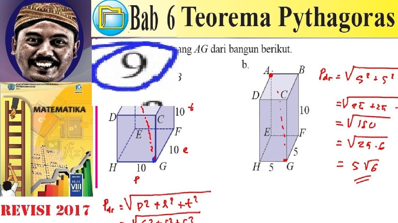 teorema pythagoras , matematika kelas 8 bse k13 rev 2017 , lat 6,2 no 9 ...