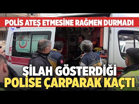 Denizli'de silah gösterdiği polise çarparak kaçtı
