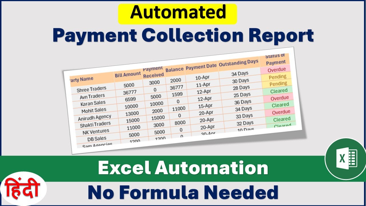 How to Create Payment Collection Report in Excel using Power Query ...