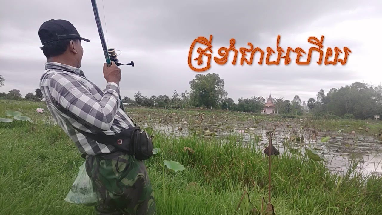 Fishing in new pond, fishing rod - YouTube