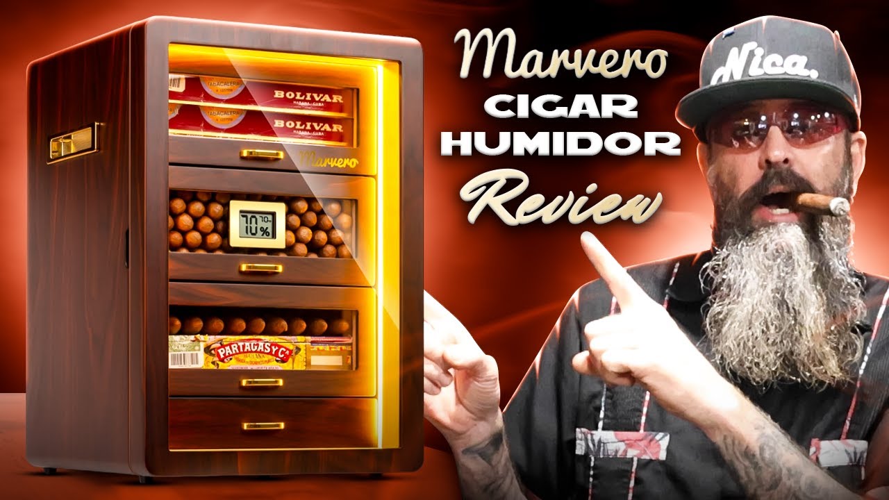Marvero 4 Drawer 200 Count Cigar Humidor with LED Lighting| Cigar Prop ...