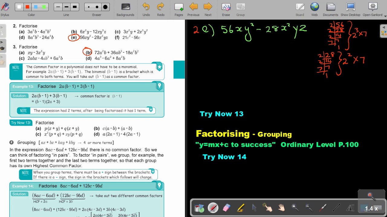 3 4 Factorise Highest Common Factor Youtube 8902