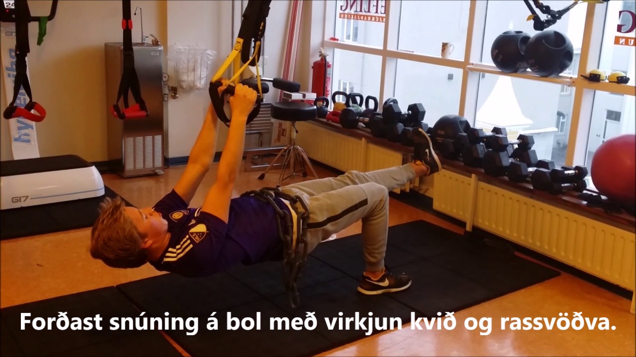 Core and hip training in slings. in hip, knee and back rehab. - YouTube