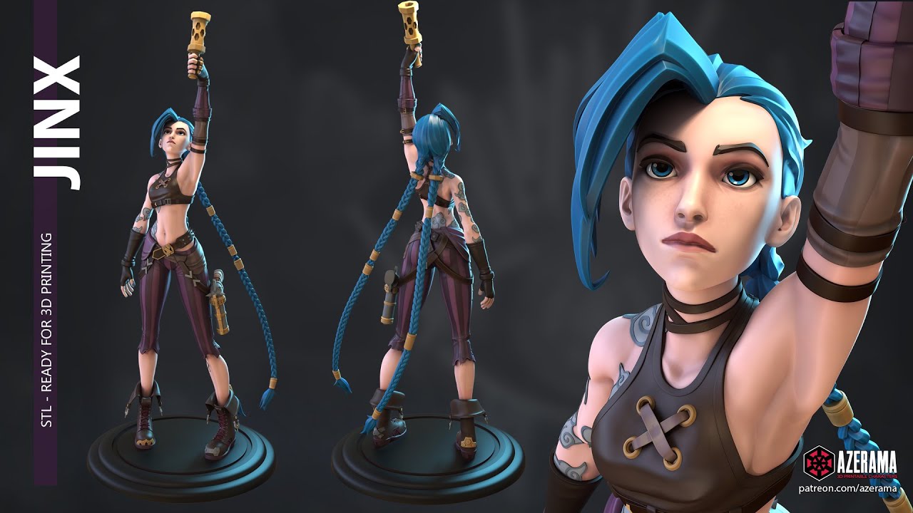 Jinx Arcane for 3D Printing TurnTable - YouTube