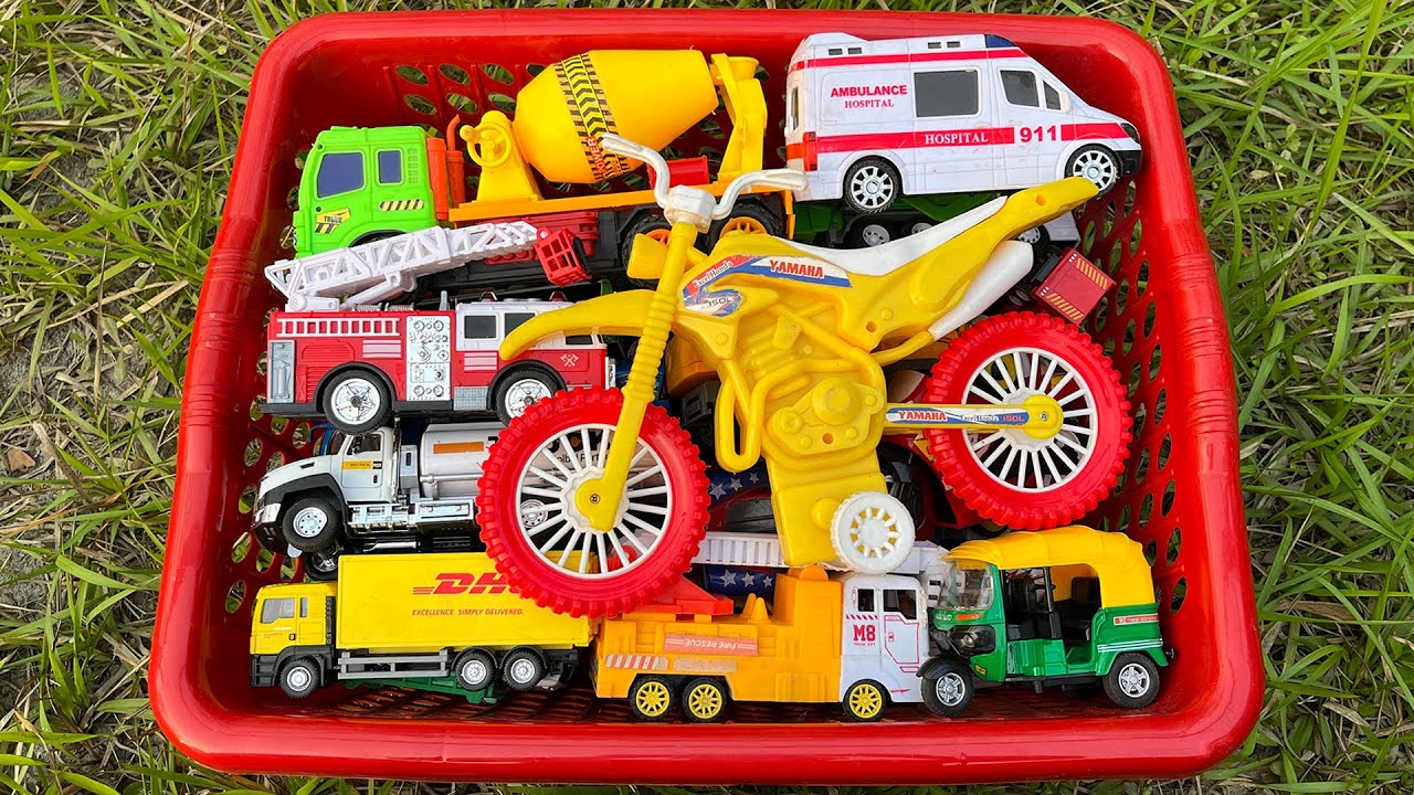 Review Basket Full Of Toy Vehicles | Truck Vehicles, Ambulance, Auto ...