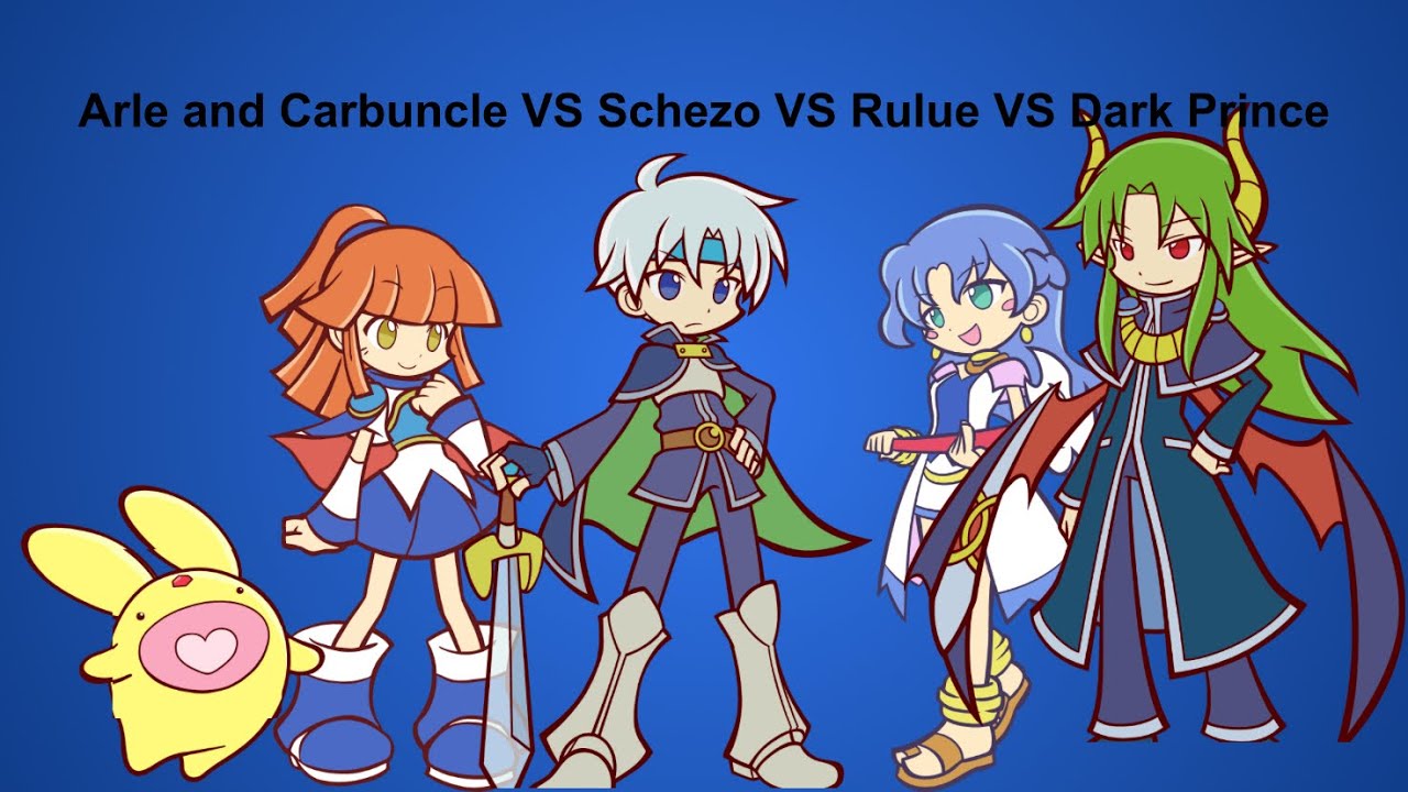 Puyo Puyo Tetris: Arle and Carbuncle VS Schezo VS Rulue VS DP requested ...