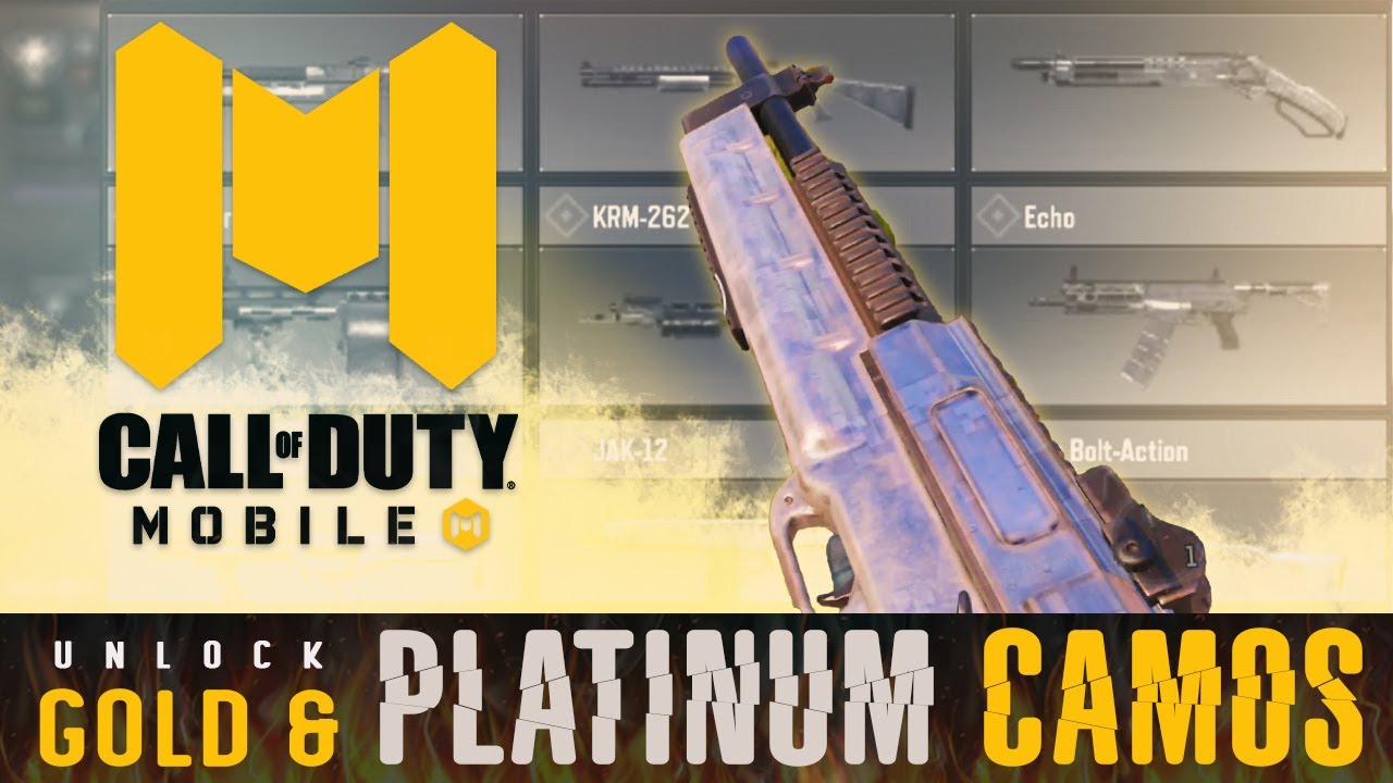 CODM Gold & Platinum Camo Unlock All Weapon (Shotgun) Call of duty ...