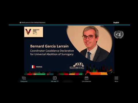 Bernard GARCIA LARRAIN at the UN, Declaration of Casablanca for abolition of surrogacy - YouTube