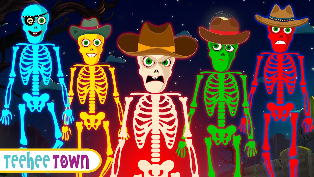Five Groovy Skeletons Song by Teehee Town | Spooky Rhymes For Kids ...
