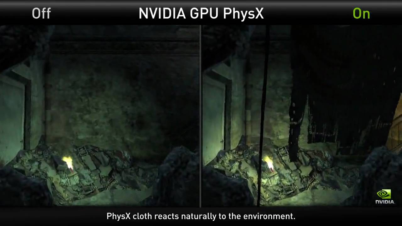 NVIDIA PhysX/without PhysX Comparrison - YouTube