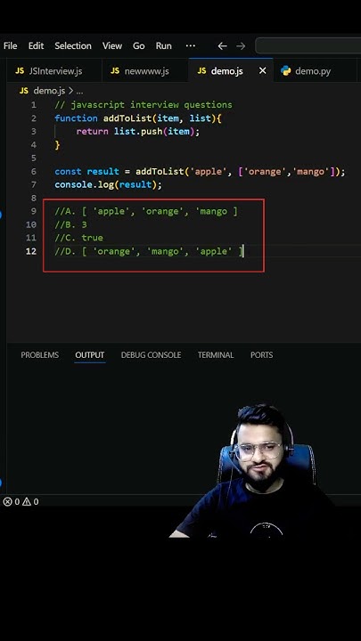 Can you solve this #javascript output based interview question on list push ? #coding #frontend ...