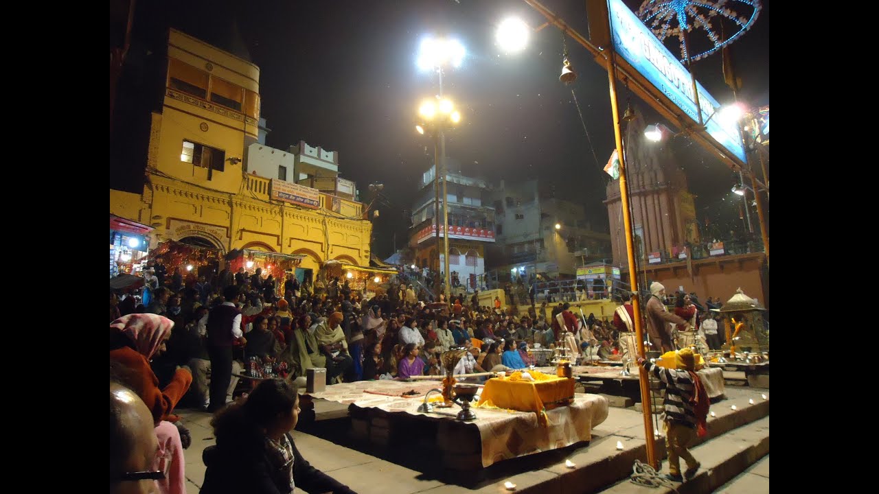 Varanasi Ganges River Night Ceremony (Ganga Aarti). - YouTube