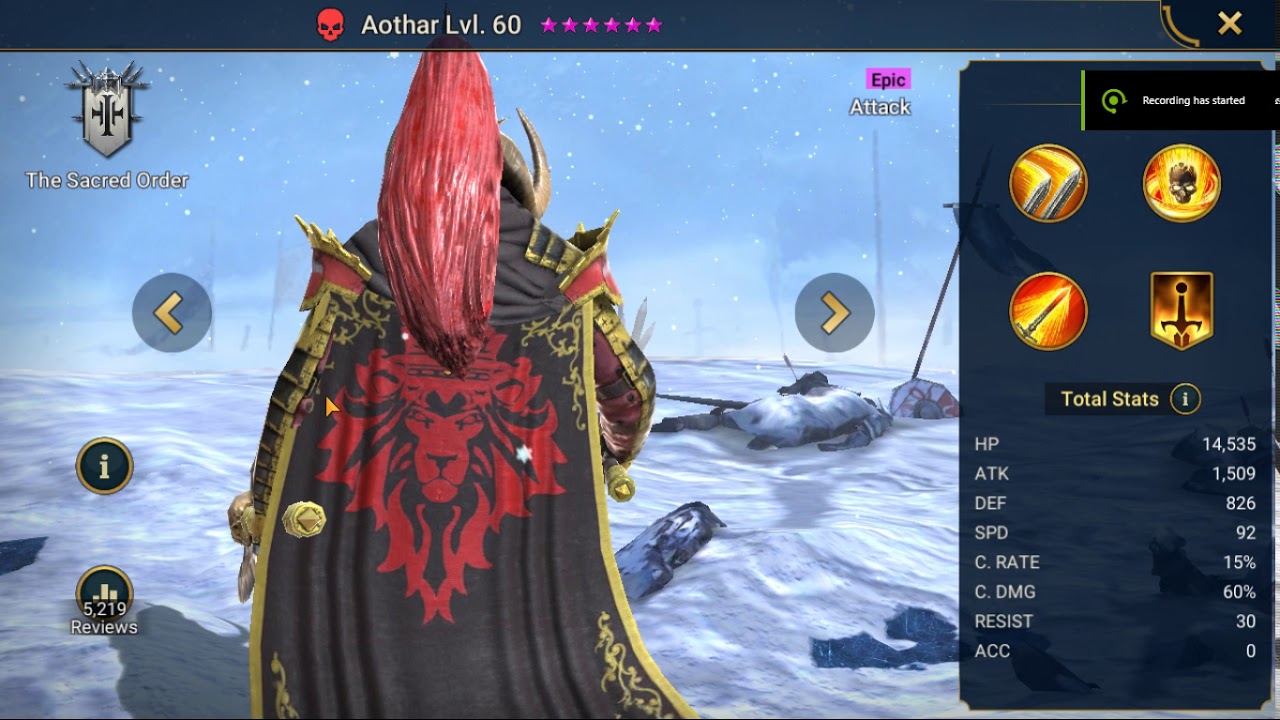 Raid Shadow Legends Hero Showcase Aothar lv 60 - YouTube