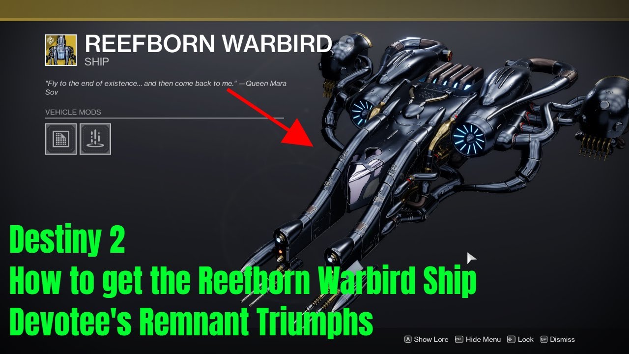 Destiny 2 - Reefborn Warbird Ship | Devotee's Remnant Triumphs - Season ...