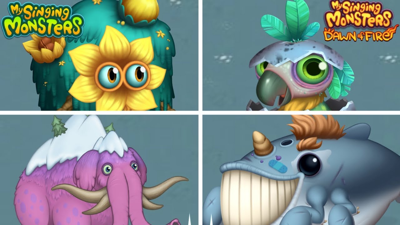 My Singing Monsters And Dawn Of Fire Quints - Comparison ~ My Singing ...