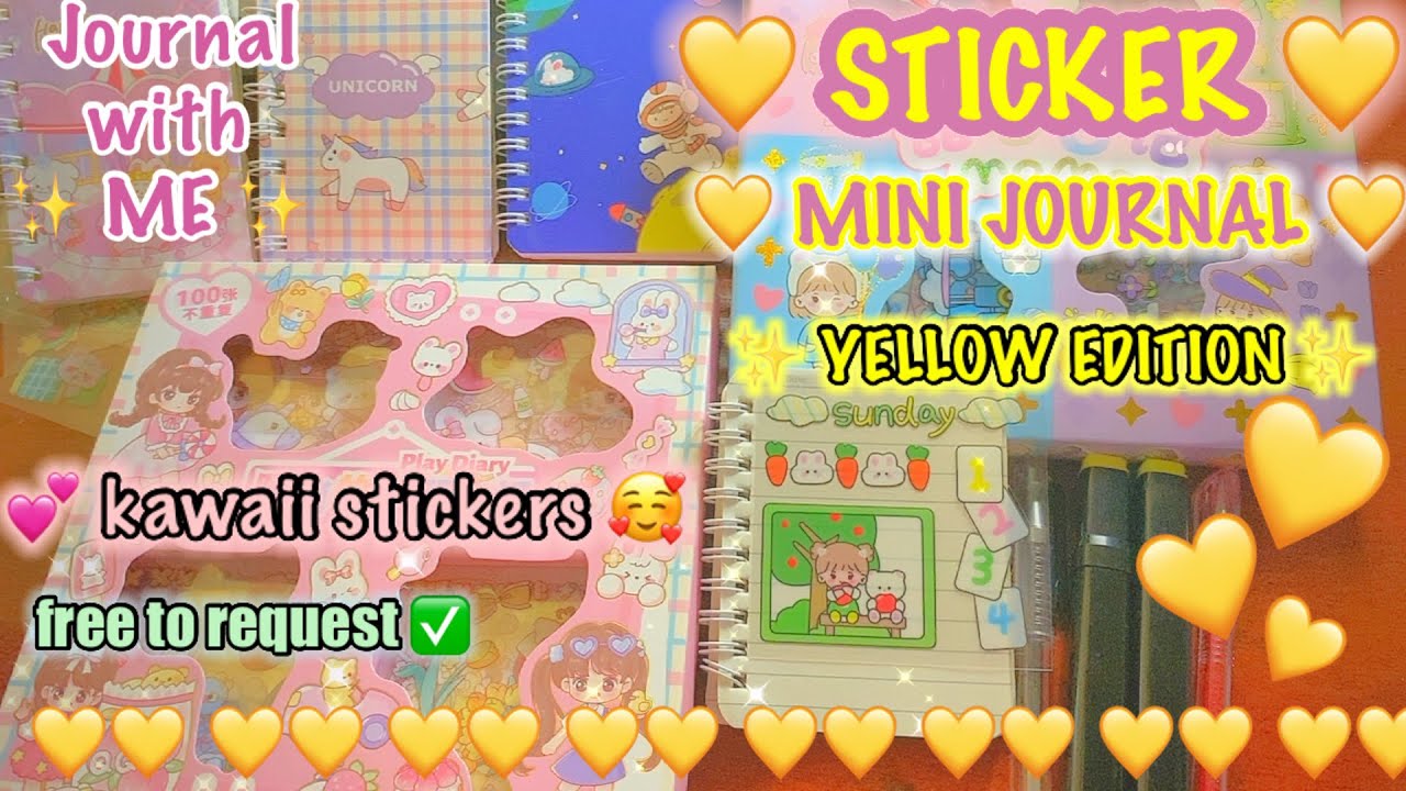 💛 Jurnal Mini Kuning Journal with me #stiker #journal #trending - YouTube
