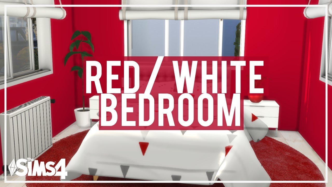 The Sims 4: Room Build | RED/WHITE BEDROOM | + CC List. - YouTube