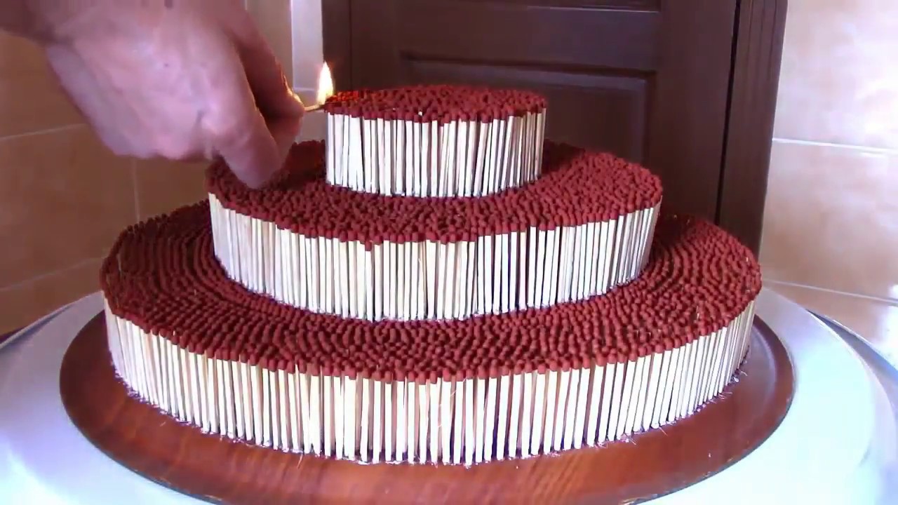 Birthday CAKE!!! of 100,000 Matches...! - YouTube