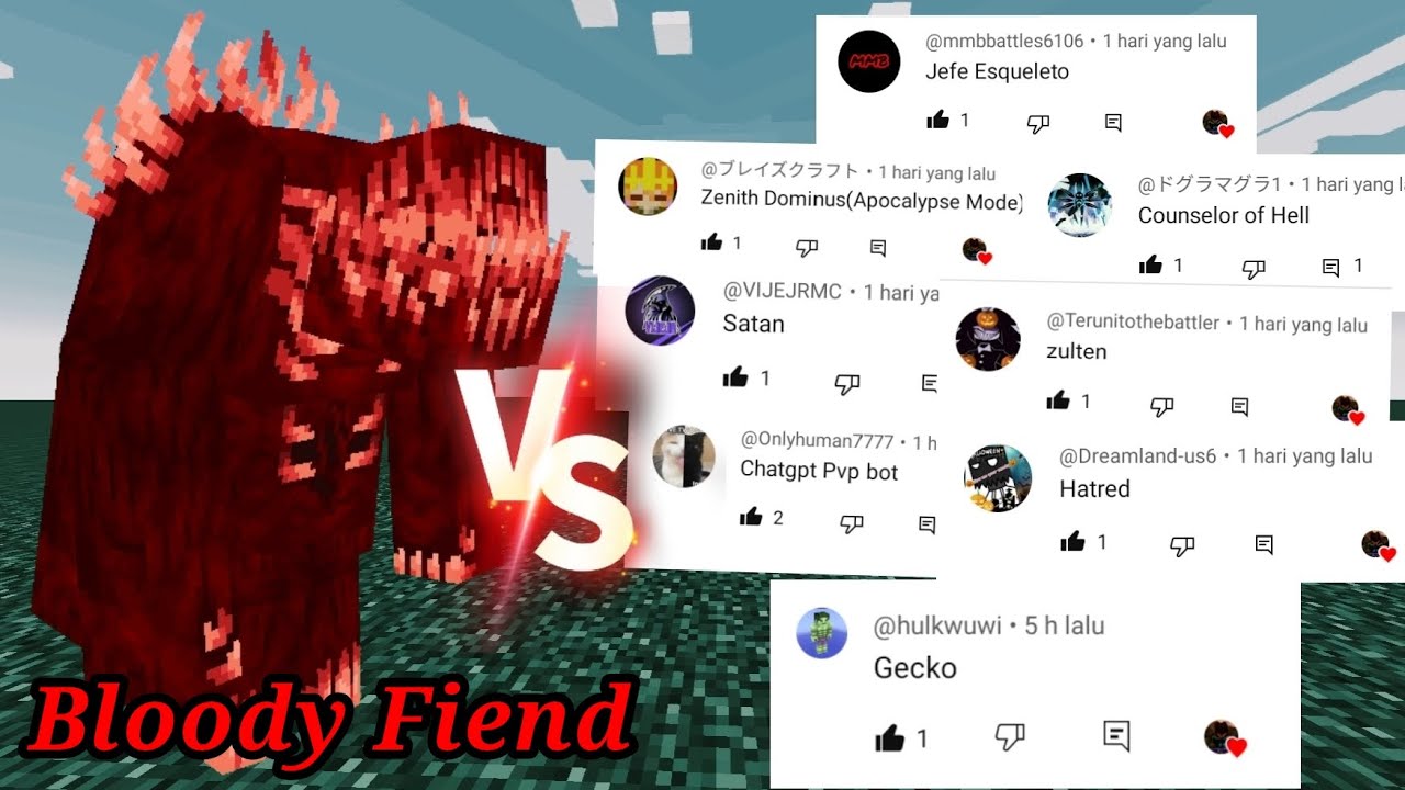 Bloody Fiend VS Viewer's Suggested Opponents | Minecraft Mob Battle ...