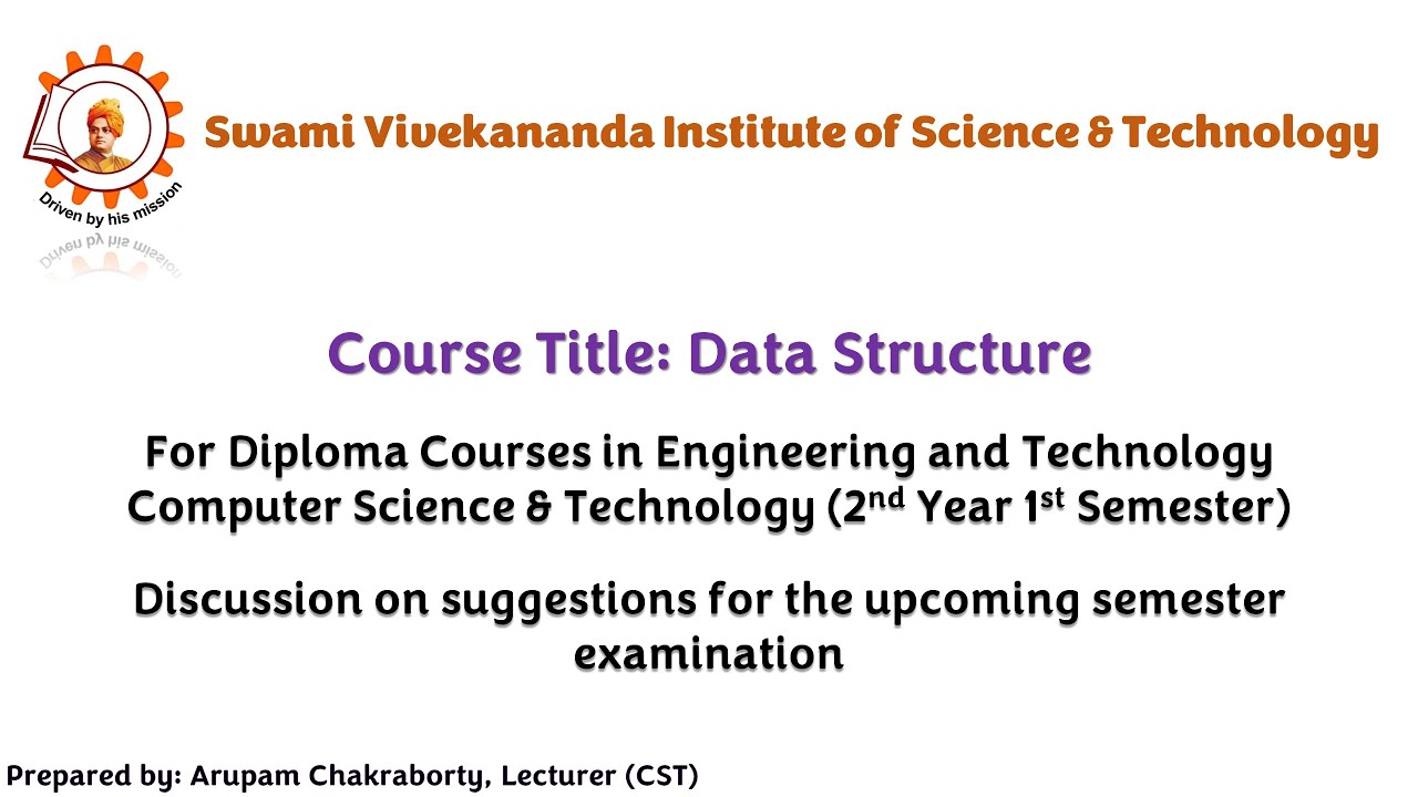 DATA STRUCTURE || CST || 3RD SEM || Diploma || SVI - YouTube
