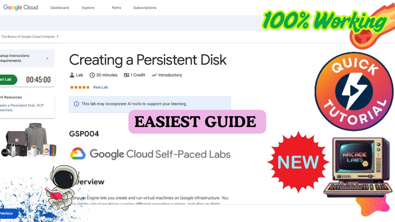 Creating a Persistent Disk | Quick N Easy Guide #GSP004 #qwiklabs #googlecloud - YouTube