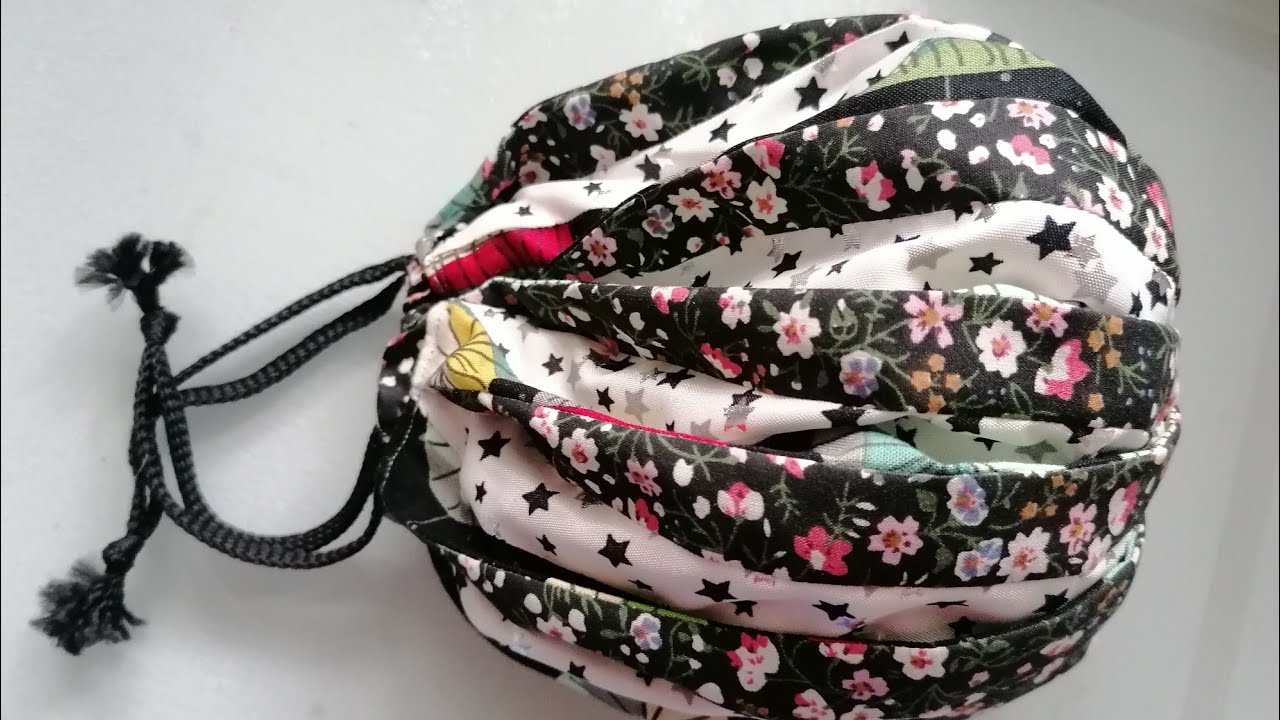 making an Omiyage drawstring bag - scrap busting - YouTube