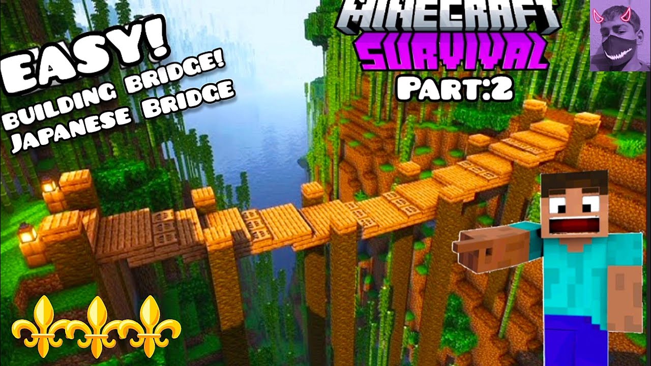 🤩I Build A Japanese Bridge In Minecraft Survival|| How To Build Bridge ...