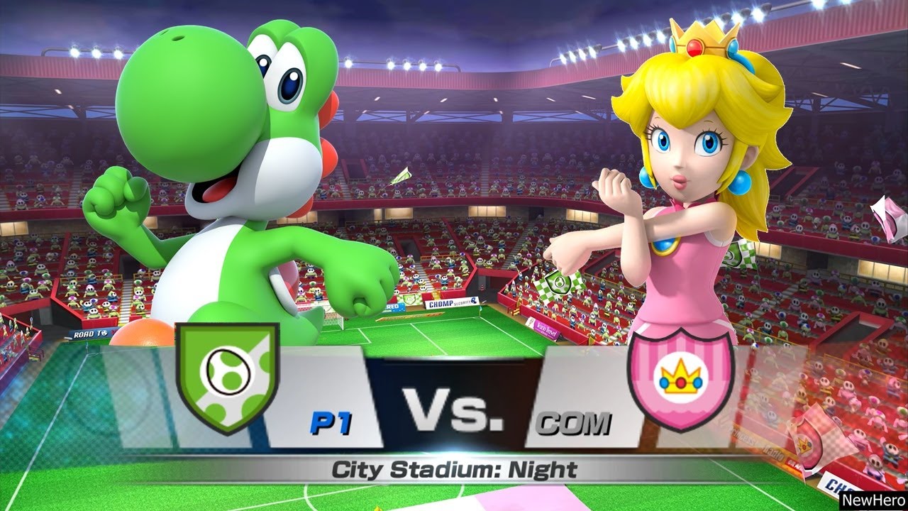 Mario Sports Superstars - Yoshi/Mario Vs. Peach/Pink Gold Peach - YouTube