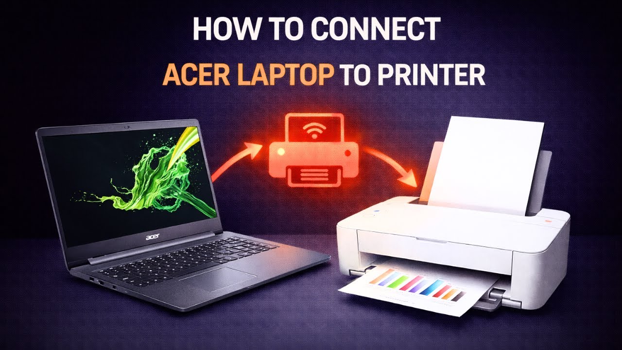 How To Connect ACER Laptop To Printer - YouTube