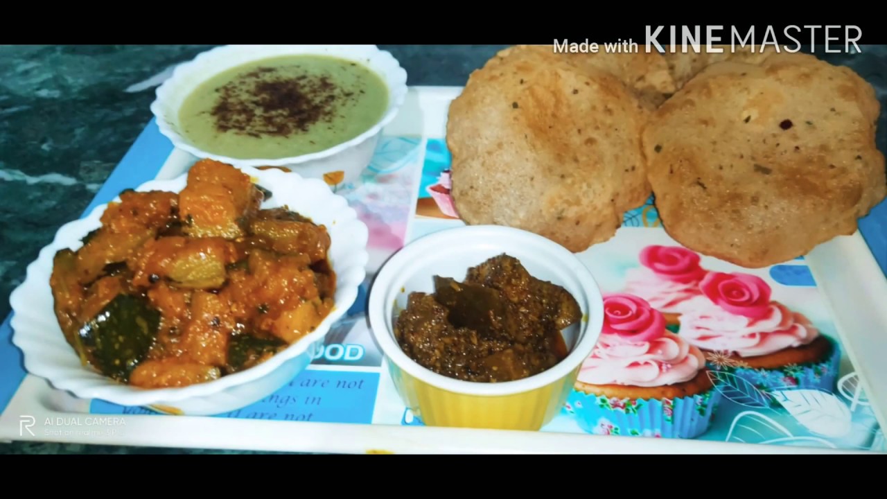 Khatta meetha kashifal with kasuri methi poori - YouTube
