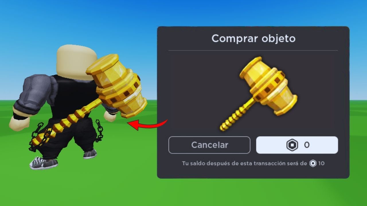 ¡RÁPIDO! RECLAMA "MARTILLO DORADO" GRATIS EN ROBLOX!! - YouTube