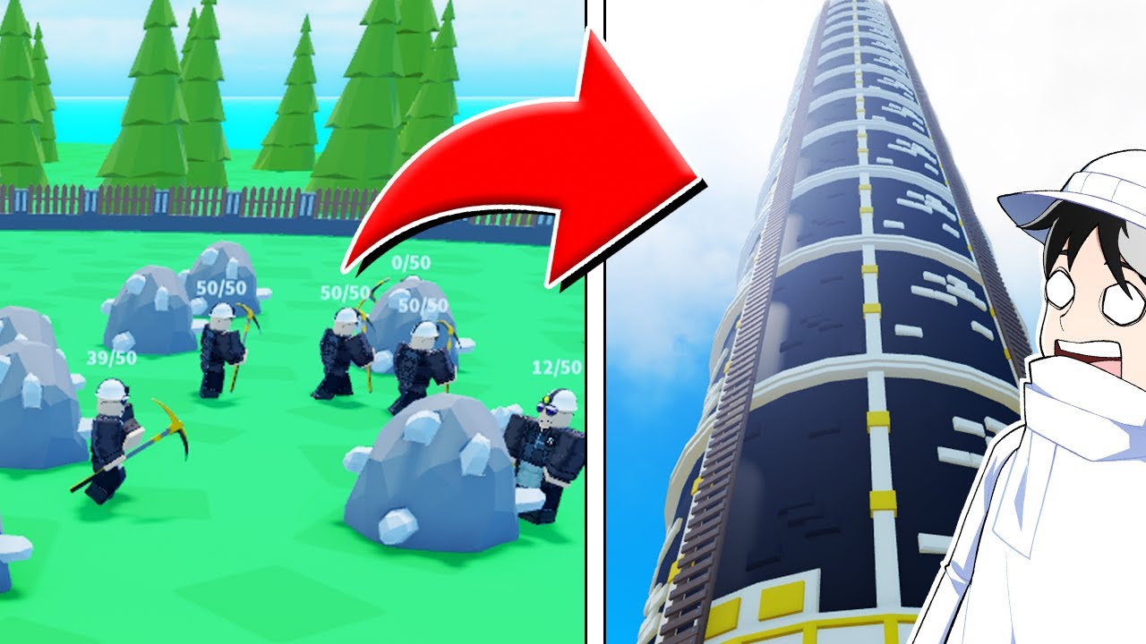 ESSES TRABALHADORES ME AJUDARAM A CONSTRUIR A MAIOR TORRE DO ROBLOX ...