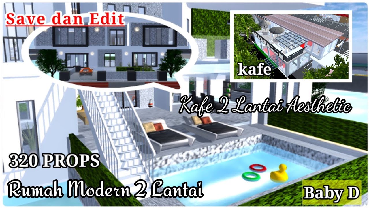 Bagi-Bagi PROPS ID Lagi!! [ Rumah Mewah Dua Lantai,Kafe dua lantai ] | SAKURA School Simulator ...