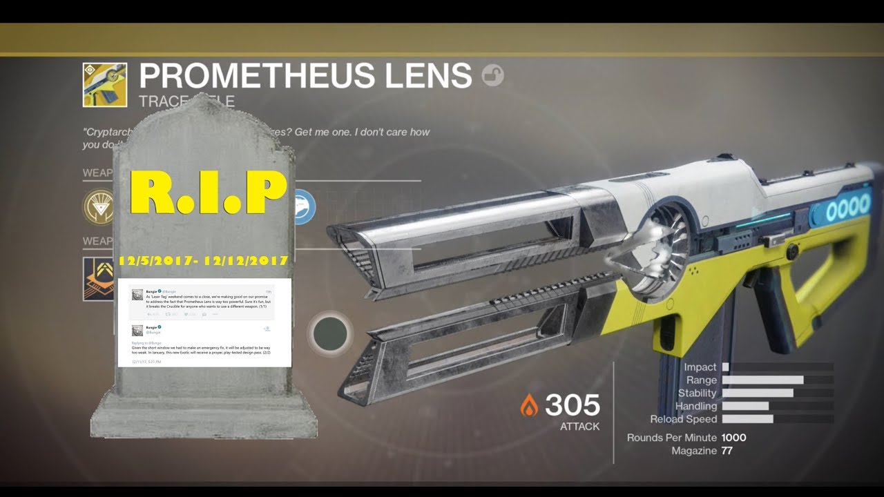 Destiny 2: RIP Prometheus Lens - YouTube