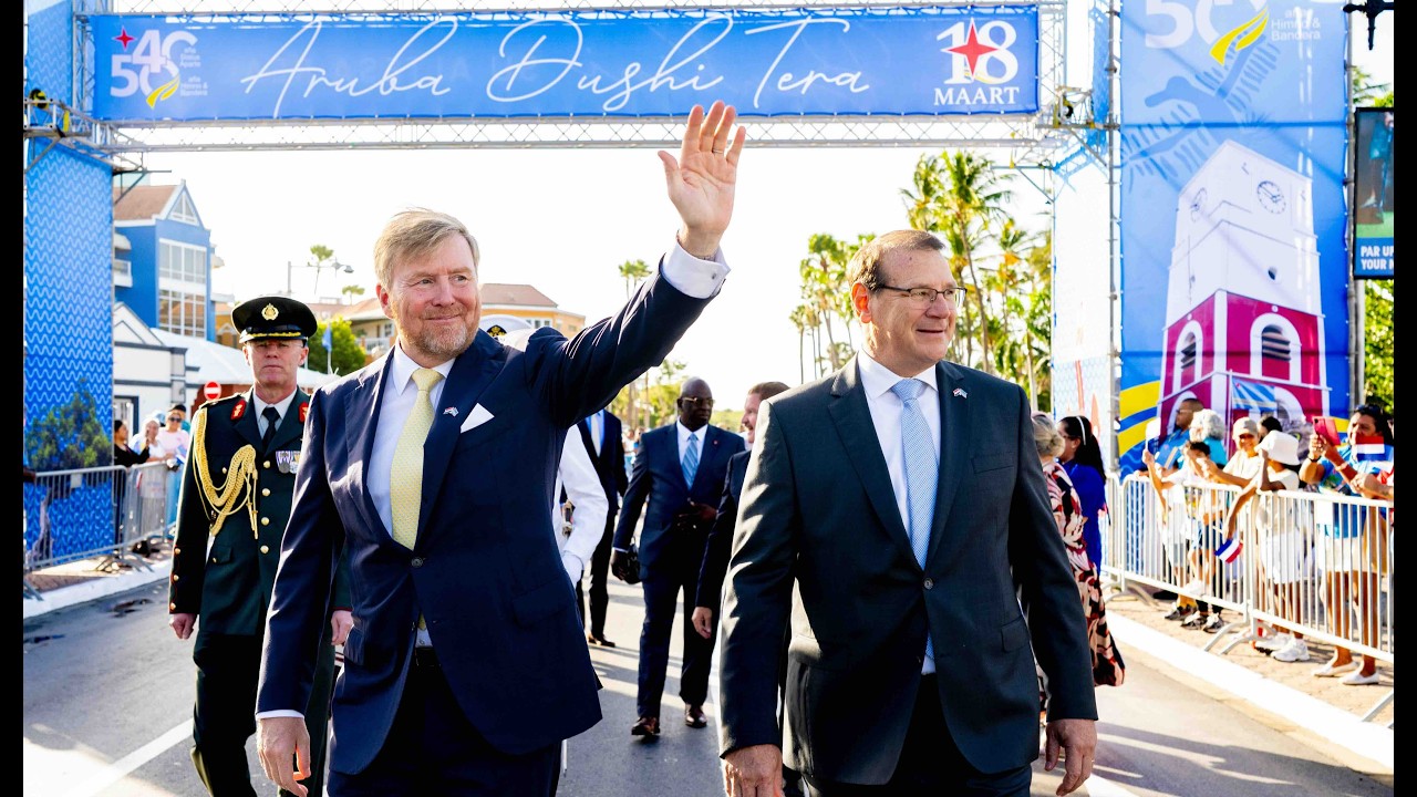 King Willem-Alexander visits Aruba to celebrate Status Aparte - YouTube