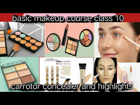 basic makeup course class 10 carrotor concealer and highlights apply - YouTube