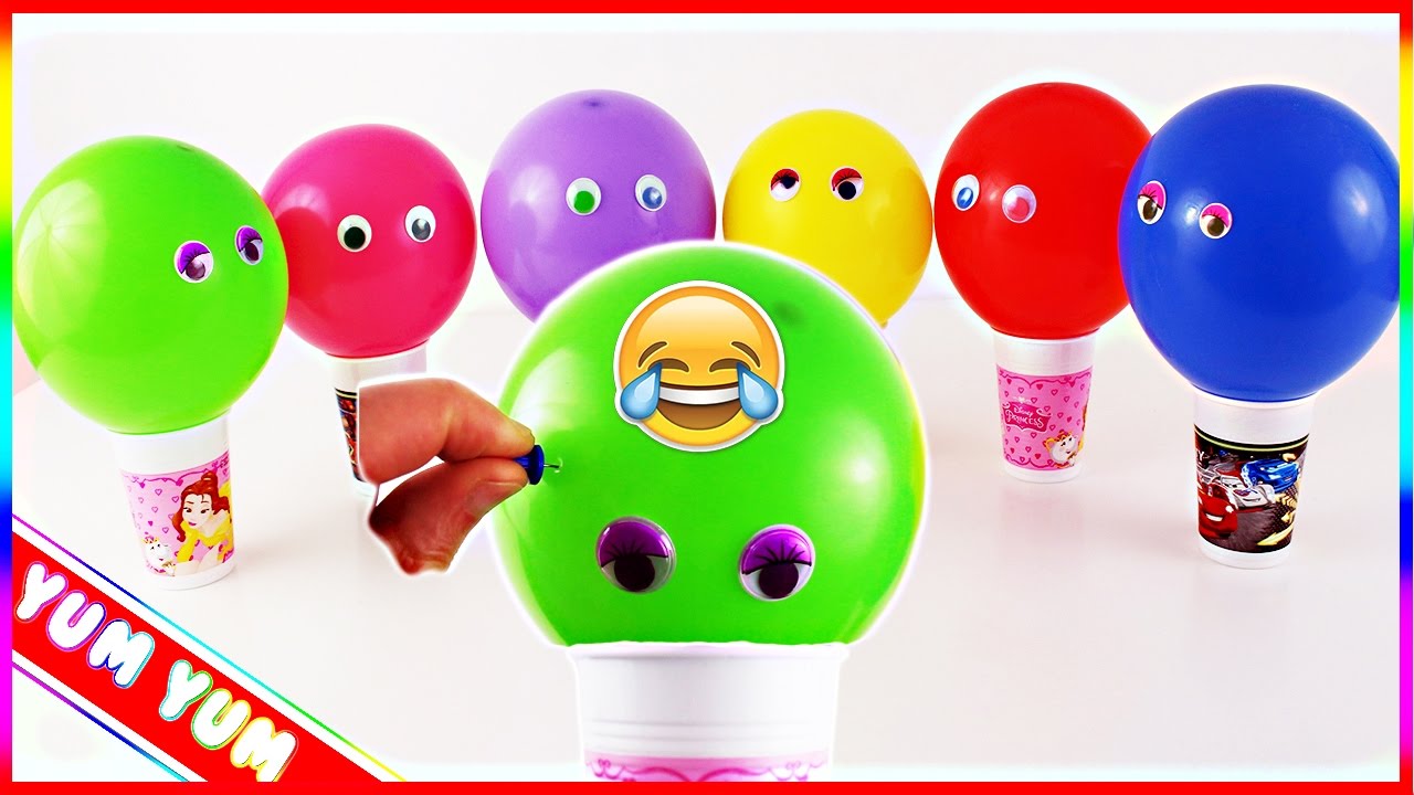 🎈Learn Colors with Funny Crazy Balloons and Cups Staking Surprise Eggs ...